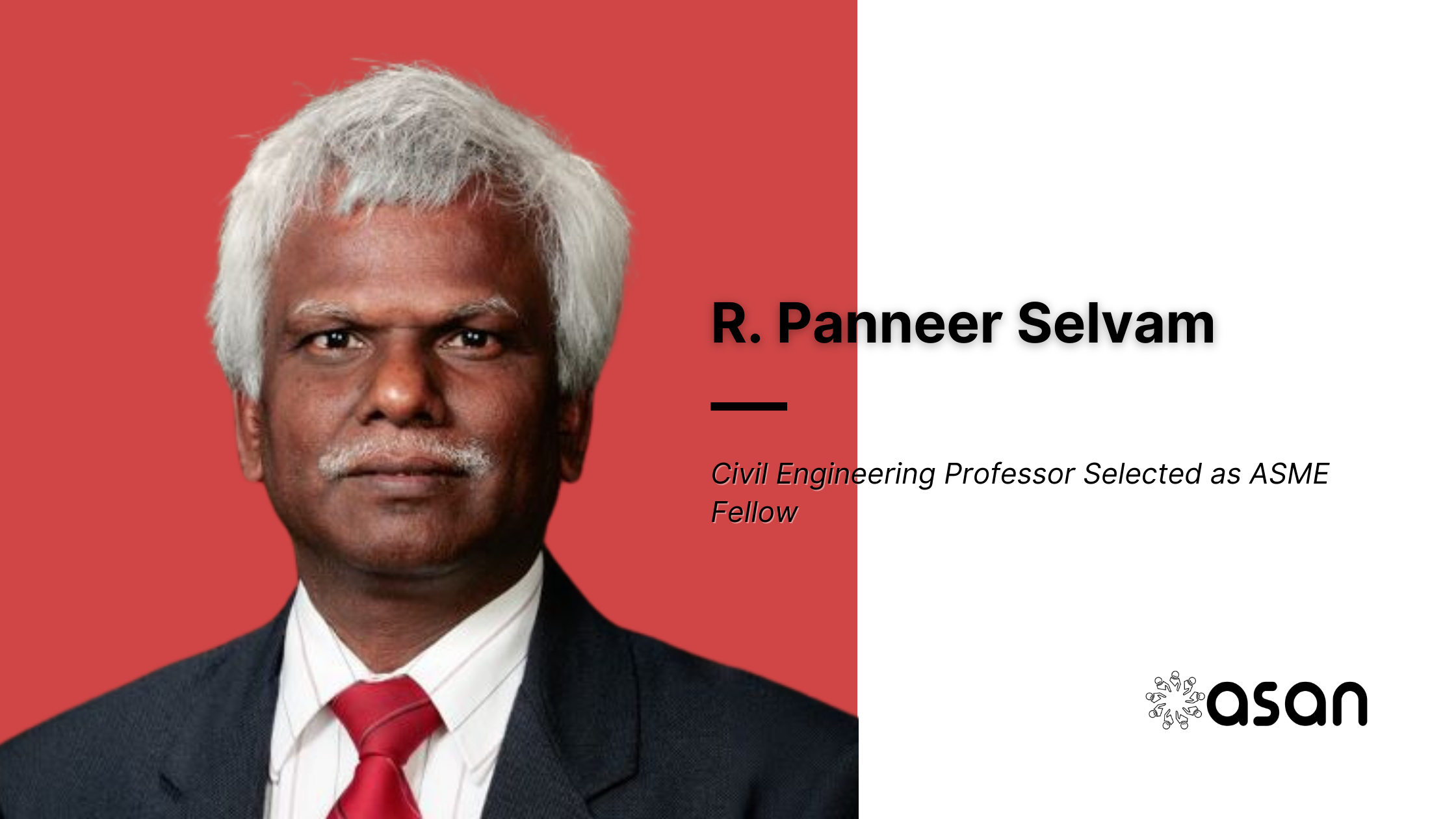 R. Panneer Selvam, A Civil Engineering Professor Selected as ASME Fellow